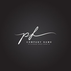 Initial letter pf logo - hand drawn signature Vector Image