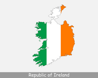 Map of ireland with the flag of ireland Royalty Free Vector