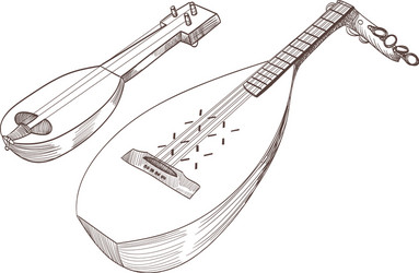 Historical wooden lute Royalty Free Vector Image