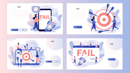 Fail start up business not hit target arrows Vector Image