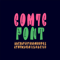 Graffiti font comic alphabet in the cartoon styl Vector Image