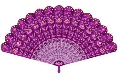 Hand fan with floral pattern Royalty Free Vector Image