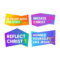 A set of bright colored christian banners Vector Image