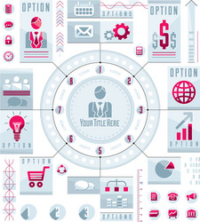 Infographics circular concept with lot Royalty Free Vector