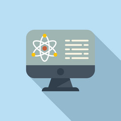 Monitor computer lab icon flat research Royalty Free Vector
