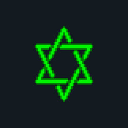 Pink chrome religious sign of the star of david Vector Image