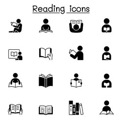 Student learning icon set Royalty Free Vector Image