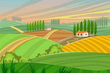 Rural landscape Royalty Free Vector Image - VectorStock