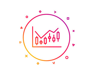 Candlestick chart icon financial graph Royalty Free Vector