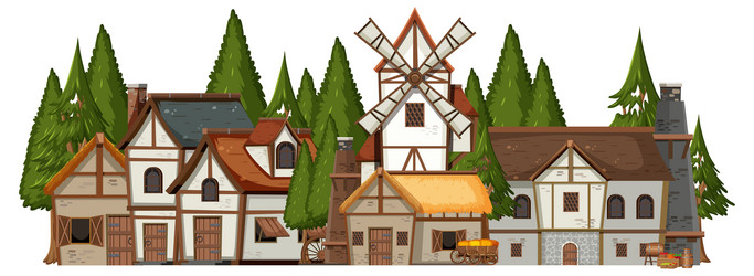 Medieval Village Vector Images (over 2,300)
