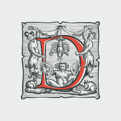 Gothic style letter d logo calligraphy uppercase Vector Image