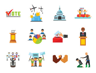 Politics icon set Royalty Free Vector Image - VectorStock