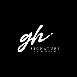 G h gh initial letter handwritten signature logo Vector Image