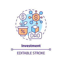 Investment blue gradient concept icon Royalty Free Vector