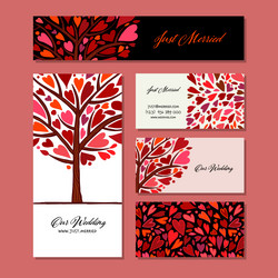 Love tree heart shape concept art for wedding Vector Image