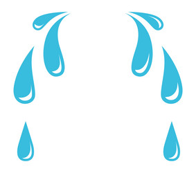 Cartoon tears flat water drops drop of sweating Vector Image