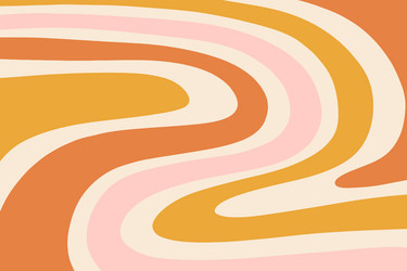 Retro groovy background trendy 70s wavy pattern Vector Image