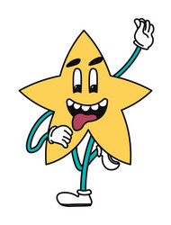 Cartoon character cheerful zebra dancing Vector Image