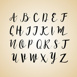 Calligraphy lettering script font n set hand Vector Image