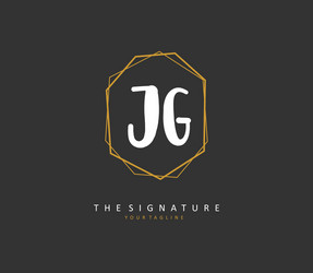 Jg initial letter handwriting and signature logo Vector Image