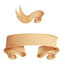 Parchment paper scroll ribbon old vintage banner Vector Image