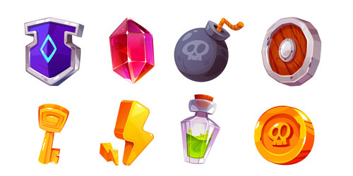 Golden close button game interface menu element Vector Image