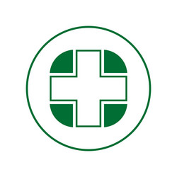 Green cross medical symbol Royalty Free Vector Image