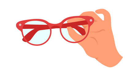Hand holding glasses Royalty Free Vector Image