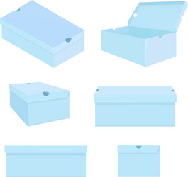Set cartoon shoe boxes Royalty Free Vector Image