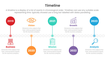 Timeline set of point infographic with half Vector Image