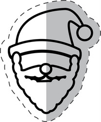 Red hat santa claus cut line Royalty Free Vector Image