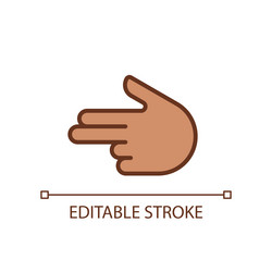 Middle finger pixel perfect rgb color icon Vector Image