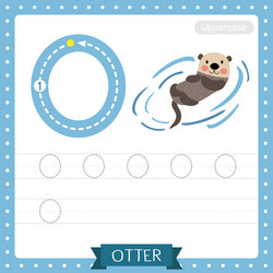 Letter o uppercase tracing practice worksheet Vector Image