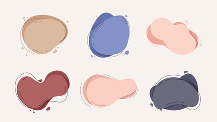 Abstract liquid shapes set irregular oval blob Vector Image