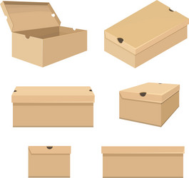 Set cartoon shoe boxes Royalty Free Vector Image