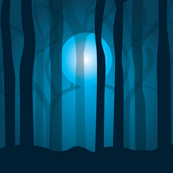 Businessman walking with torch in the dark woods Vector Image