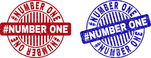 Grunge number 1 textured watermarks Royalty Free Vector