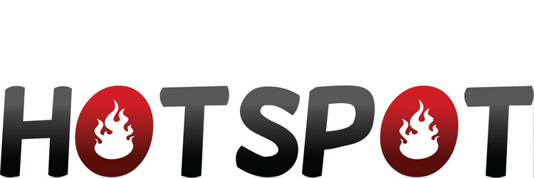 Hotspot fire text Royalty Free Vector Image - VectorStock