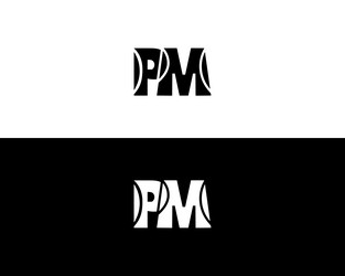 Initial pm letter logo design Royalty Free Vector Image