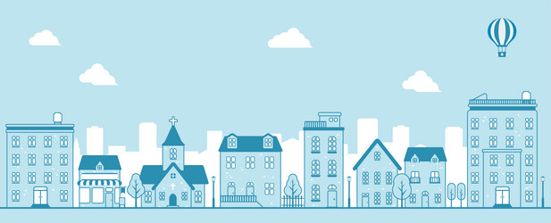 Modern cityscape town street banner Royalty Free Vector