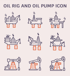 Oil rig color doodle simple icon Royalty Free Vector Image
