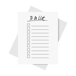 To do list planning task concept a paper sheets Vector Image