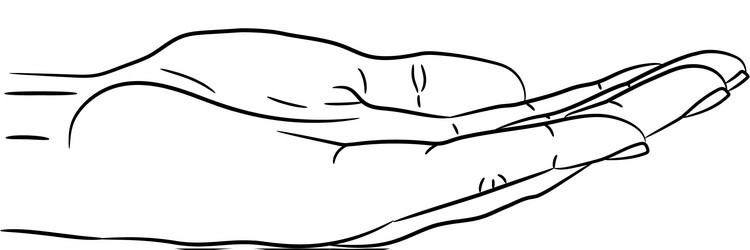 Hand or asking for support gesture from Royalty Free Vector