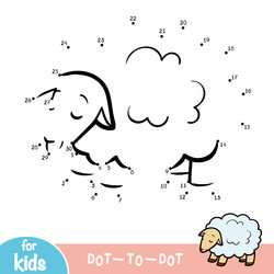 Color number education game cow Royalty Free Vector Image