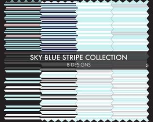 Sky blue stripe seamless pattern collection Vector Image