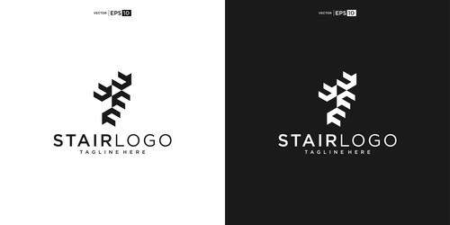 Stair steps logo design Royalty Free Vector Image