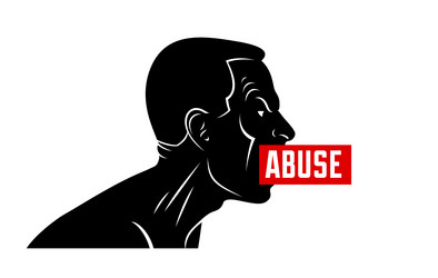 Abuse verbal aggression and anger man face Vector Image