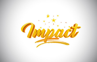 Impact word text with handwritten rainbow vibrant Vector Image