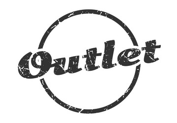 Outlet stamp label round grunge sign Royalty Free Vector