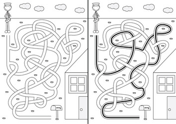 Postman maze Royalty Free Vector Image - VectorStock